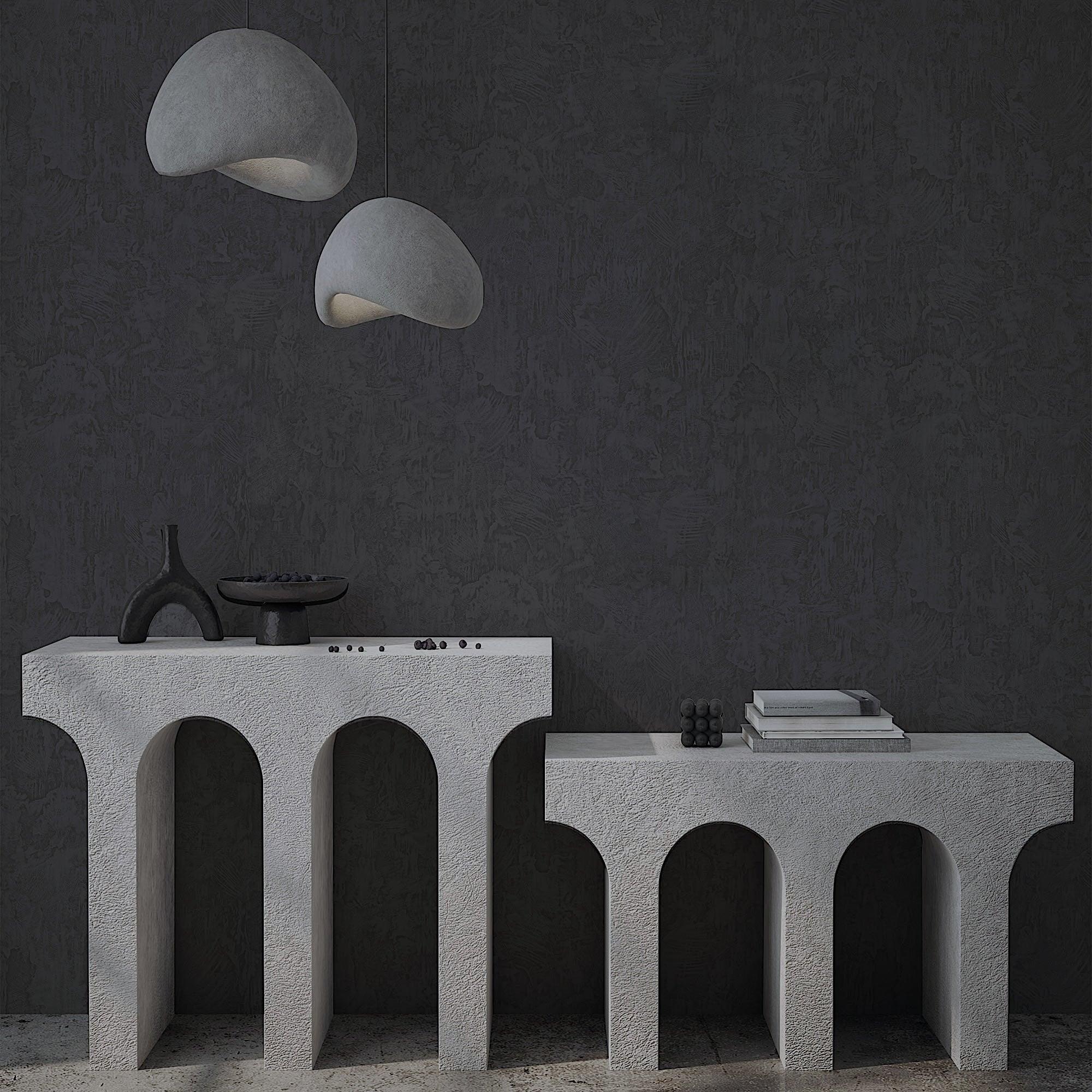 Embossed Black Wallpaper