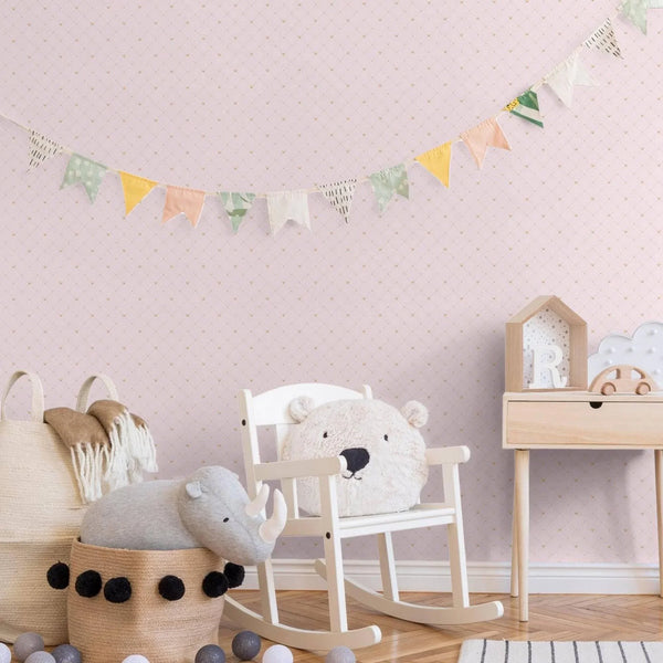 Pink Girls Room Textured Wallpaper, Girls Bedroom Wall Paper, Nursery ...
